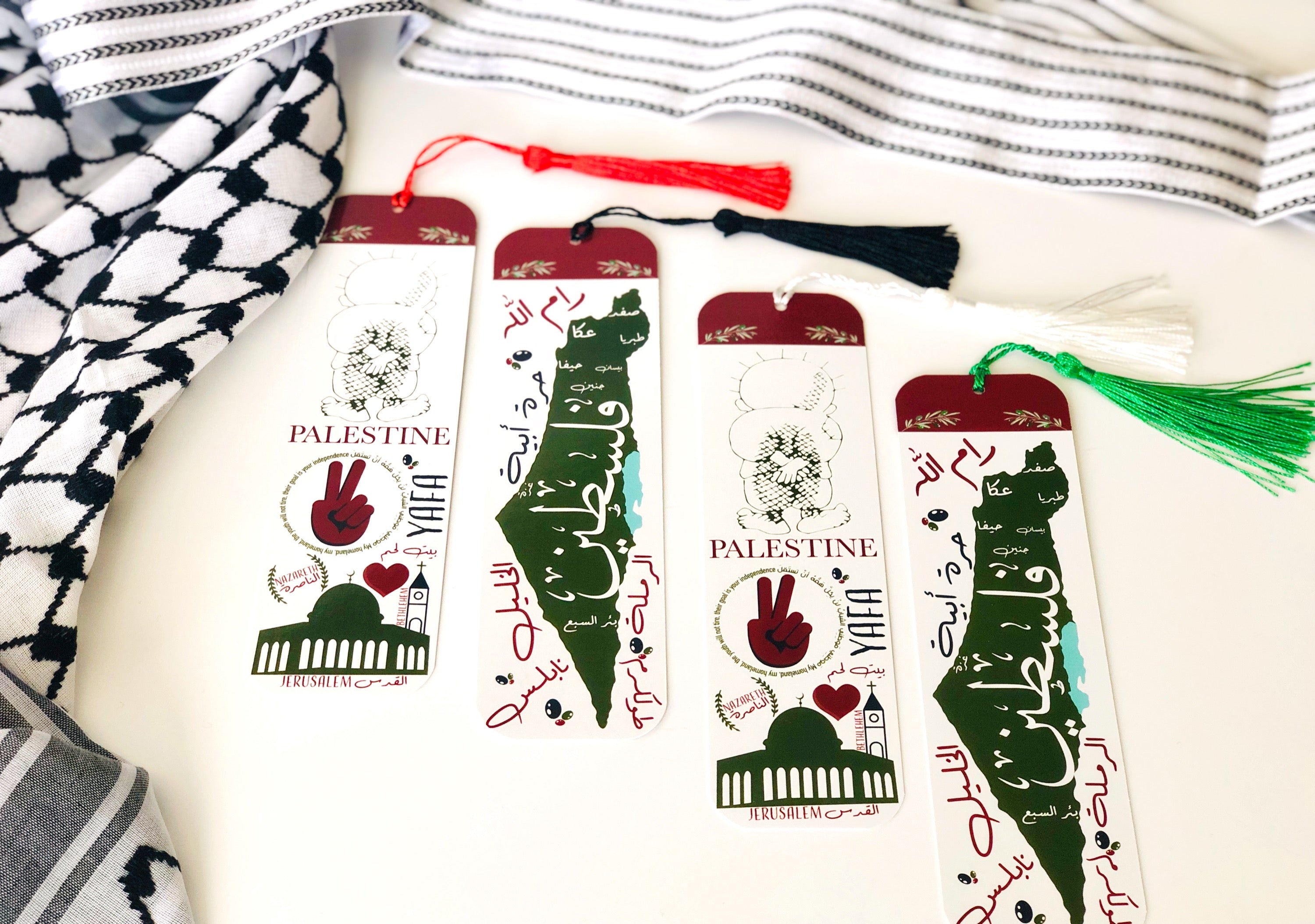 Pali-Bookmark (Palestinian Bookmarks with Flag Colors Tassels) – Viva ...